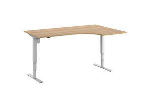 4061753266385 - Schreibtisch Atlanta elektrisch höhenverstellbar Ecke BxT 1800 x 1200 mm Buche weiß rechts kaiserkraft