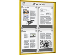 4260256792234 - Schaukasten für innen für Format 2 x 2 DIN A4 Rahmen gelb kaiserkraft