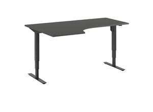 4061753266286 - Schreibtisch Atlanta elektrisch höhenverstellbar Ecke BxT 1800 x 1200 mm dunkelgrau schwarz links kaiserkraft