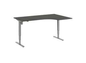 4061753266408 - Schreibtisch Atlanta elektrisch höhenverstellbar Ecke BxT 1800 x 1200 mm dunkelgrau silber rechts kaiserkraft