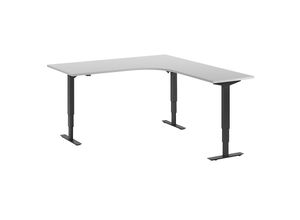 4061753259714 - Schreibtisch Atlanta elektrisch höhenverstellbar L-Form BxT 1800 x 2000 mm lichtgrau schwarz rechts kaiserkraft