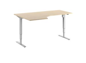 4061753266248 - Schreibtisch Atlanta elektrisch höhenverstellbar Ecke BxT 1800 x 1200 mm Birke weiß links kaiserkraft