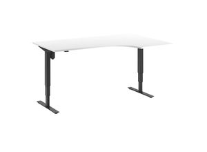 4061753259325 - Schreibtisch Atlanta elektrisch höhenverstellbar Ecke BxT 1800 x 1200 mm weiß schwarz rechts kaiserkraft