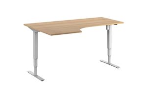 4061753266279 - Schreibtisch Atlanta elektrisch höhenverstellbar Ecke BxT 1800 x 1200 mm Buche weiß links kaiserkraft