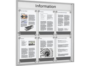 4260256792197 - Schaukasten für innen für Format 3 x 2 DIN A4 Rahmen silber eloxiert kaiserkraft