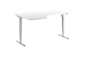 4061753266460 - Schreibtisch Atlanta elektrisch höhenverstellbar Ecke BxT 1800 x 1200 mm weiß weiß links kaiserkraft