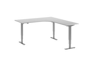4061753259721 - Schreibtisch Atlanta elektrisch höhenverstellbar L-Form BxT 1800 x 2000 mm lichtgrau silber rechts kaiserkraft
