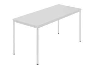 4250709202557 - Rechtecktisch Rundrohr beschichtet BxT 1400 x 700 mm grau   grau kaiserkraft