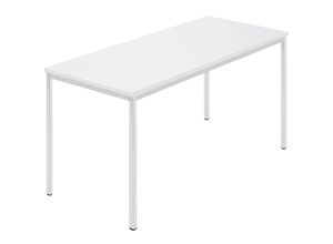 4250709201444 - Rechtecktisch Vierkantrohr beschichtet BxT 1400 x 700 mm weiß   grau kaiserkraft