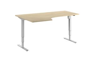 4061753266439 - Schreibtisch Atlanta elektrisch höhenverstellbar Ecke BxT 1800 x 1200 mm Eiche weiß links kaiserkraft