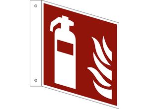 4061466027617 - Brandschutzzeichen Feuerlöscher VE 10 Stk Aluminium Fahnenschild 150 x 150 mm kaiserkraft