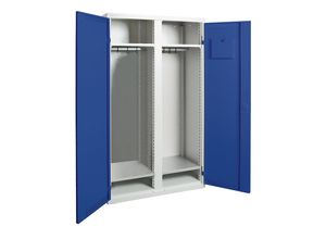 4031068150372 - Garderobenspind 1 Mitteltrennwand 4 Fachböden lichtgrau   enzianblau kaiserkraft