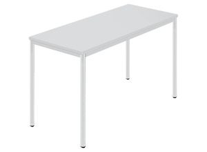 4250709202533 - Rechtecktisch Rundrohr beschichtet BxT 1200 x 600 mm grau   grau kaiserkraft