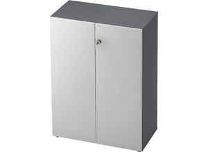 4032062157909 - eurokraft pro Aktenschrank Flügeltüren 2 Fachböden graphit   alusilber