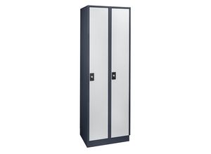 4250618247618 - Garderobenschrank 2 Abteile à 300 mm Breite anthrazitgrau   lichtgrau