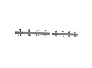 4061753010759 - eurokraft pro Garderobenleiste mit Doppelhaken Länge 2 x 1000 mm 2 x 4 Doppelhaken basaltgrau