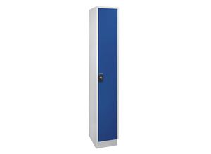 4250618243061 - Garderobenschrank 1 Abteil à 300 mm Breite lichtgrau   enzianblau
