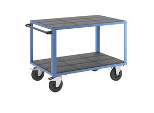 4054666009897 - eurokraft pro Montagewagen Tragfähigkeit 500 kg 2 Ladeflächen aus Kunststoff Ladefläche 1250 x 800 mm Gestell lichtblau