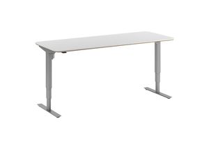 4061753261748 - Schreibtisch Atlanta Trend elektrisch höhenverstellbar gerade abgerundete Ecken BxT 2000 x 800 mm weiß silber kaiserkraft