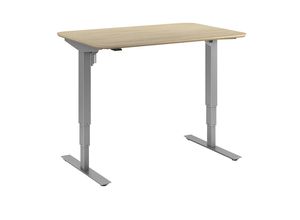 4061753261236 - Schreibtisch Atlanta Trend elektrisch höhenverstellbar gerade abgerundete Ecken BxT 1200 x 800 mm Eiche silber kaiserkraft