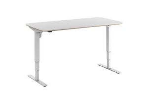 4061753261526 - Schreibtisch Atlanta Trend elektrisch höhenverstellbar gerade abgerundete Ecken BxT 1600 x 800 mm weiß weiß kaiserkraft