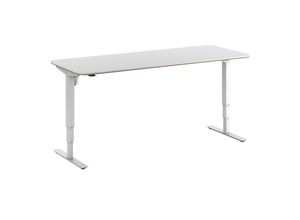 4061753261762 - Schreibtisch Atlanta Trend elektrisch höhenverstellbar gerade abgerundete Ecken BxT 2000 x 800 mm weiß weiß kaiserkraft