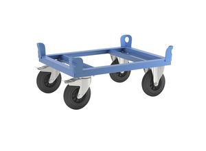 4054666011227 - eurokraft pro Fahrgestell aus Stahl für Halbpaletten Tragfähigkeit 500 kg Ladehöhe 280 mm blau ab 10 Stk