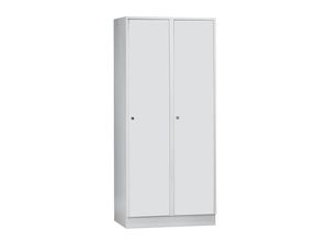 4250618210292 - Garderobenschrank mit Sockel HxBxT 1800 x 800 x 500 mm 2 Abteile lichtgrau