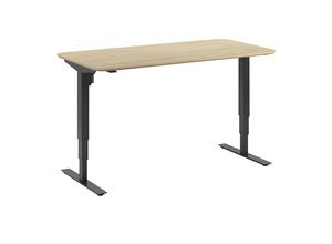 4061753261489 - Schreibtisch Atlanta Trend elektrisch höhenverstellbar gerade abgerundete Ecken BxT 1600 x 800 mm Eiche schwarz kaiserkraft