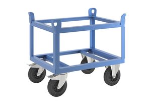 4054666011234 - eurokraft pro Fahrgestell aus Stahl für Halbpaletten Tragfähigkeit 500 kg Ladehöhe 650 mm blau ab 10 Stk