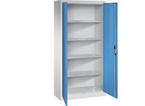 4069361425644 - Werkstatt-Flügeltürschrank HxBxT 1950 x 930 x 400 mm lichtgrau   lichtblau C+P