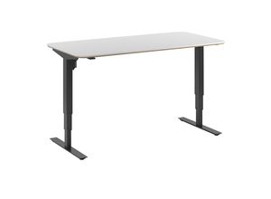 4061753261519 - Schreibtisch Atlanta Trend elektrisch höhenverstellbar gerade abgerundete Ecken BxT 1600 x 800 mm weiß schwarz kaiserkraft