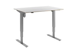 4061753261328 - Schreibtisch Atlanta Trend elektrisch höhenverstellbar gerade BxT 1200 x 800 mm weiß silber kaiserkraft
