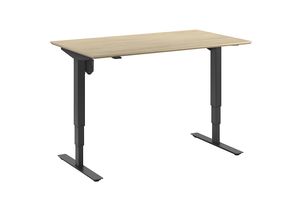 4061753261427 - Schreibtisch Atlanta Trend elektrisch höhenverstellbar gerade BxT 1400 x 800 mm Eiche schwarz kaiserkraft