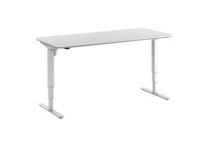 4061753261649 - Schreibtisch Atlanta Trend elektrisch höhenverstellbar gerade abgerundete Ecken BxT 1800 x 800 mm weiß weiß kaiserkraft