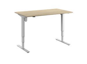4061753261434 - Schreibtisch Atlanta Trend elektrisch höhenverstellbar gerade BxT 1400 x 800 mm Eiche weiß kaiserkraft