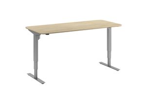 4061753261595 - Schreibtisch Atlanta Trend elektrisch höhenverstellbar gerade abgerundete Ecken BxT 1800 x 800 mm Eiche silber kaiserkraft