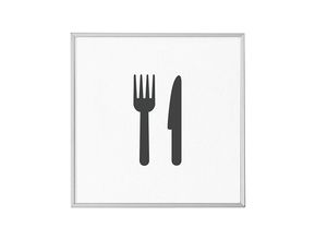 4060081702213 - MADRID Silver Line™ Türschild Piktogramm HxB 120 x 120 mm Restaurant kaiserkraft