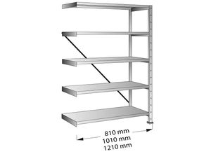 4260035214353 - CLEANA-Steckregal Anbauregal Bodenbreite 1200 mm 5 Böden Bodentiefe 600 mm Fachlast 180 kg kaiserkraft