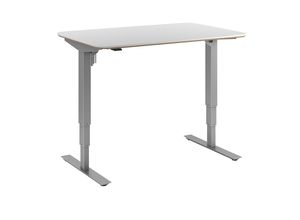 4061753261267 - Schreibtisch Atlanta Trend elektrisch höhenverstellbar gerade abgerundete Ecken BxT 1200 x 800 mm weiß silber kaiserkraft