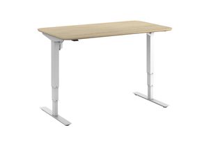 4061753261373 - Schreibtisch Atlanta Trend elektrisch höhenverstellbar gerade abgerundete Ecken BxT 1400 x 800 mm Eiche weiß kaiserkraft