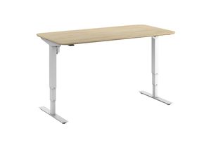 4061753261496 - Schreibtisch Atlanta Trend elektrisch höhenverstellbar gerade abgerundete Ecken BxT 1600 x 800 mm Eiche weiß kaiserkraft
