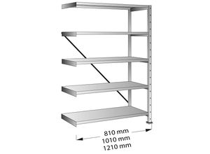 4260035214360 - CLEANA-Steckregal Anbauregal Bodenbreite 1200 mm 5 Böden Bodentiefe 700 mm Fachlast 210 kg kaiserkraft