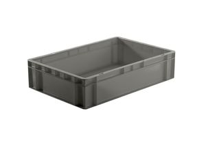 4031022015549 - Euro-Format-Stapelbehälter Wände und Boden geschlossen LxBxH 600 x 400 x 145 mm grau VE 5 Stk kaiserkraft