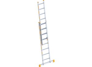 4035209004135 - Alu-Schiebeleiter 2-teilig ausziehbar 2 x 8 Sprossen inkl Traverse Layher
