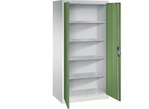 4069361433014 - Werkstatt-Flügeltürschrank HxBxT 1950 x 930 x 600 mm lichtgrau   resedagrün C+P