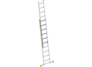 4035209004142 - Alu-Schiebeleiter 2-teilig ausziehbar 2 x 10 Sprossen inkl Traverse Layher