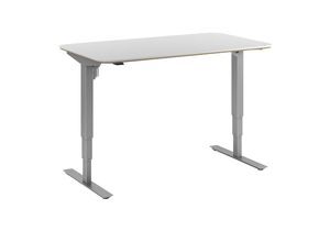 4061753261380 - Schreibtisch Atlanta Trend elektrisch höhenverstellbar gerade abgerundete Ecken BxT 1400 x 800 mm weiß silber kaiserkraft