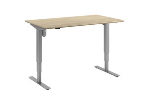 4061753261410 - Schreibtisch Atlanta Trend elektrisch höhenverstellbar gerade BxT 1400 x 800 mm Eiche silber kaiserkraft