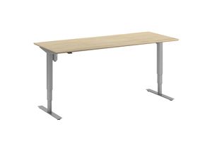 4061753261779 - Schreibtisch Atlanta Trend elektrisch höhenverstellbar gerade BxT 2000 x 800 mm Eiche silber kaiserkraft